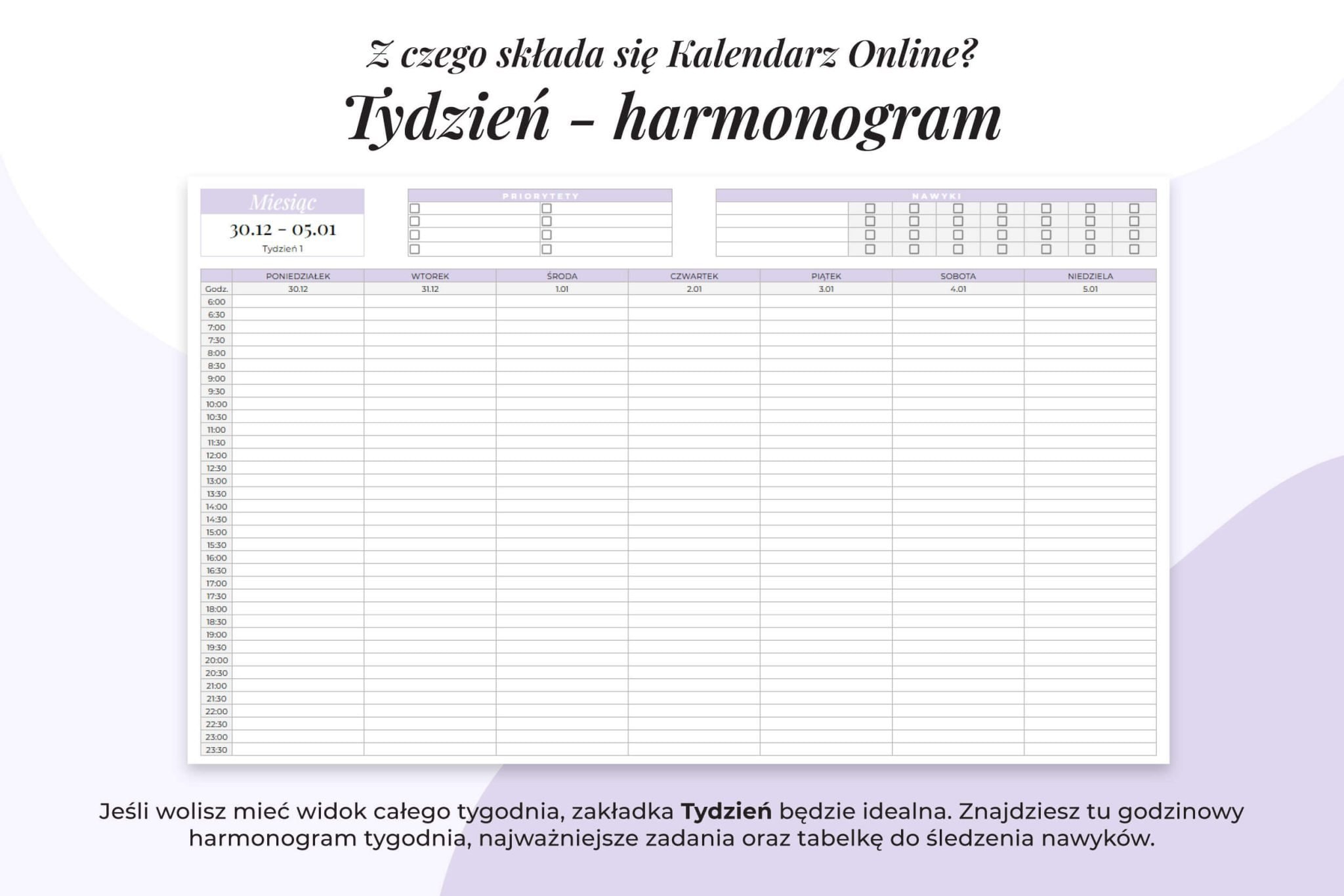 Darmowy planer kalendarz online | Arkusz Google